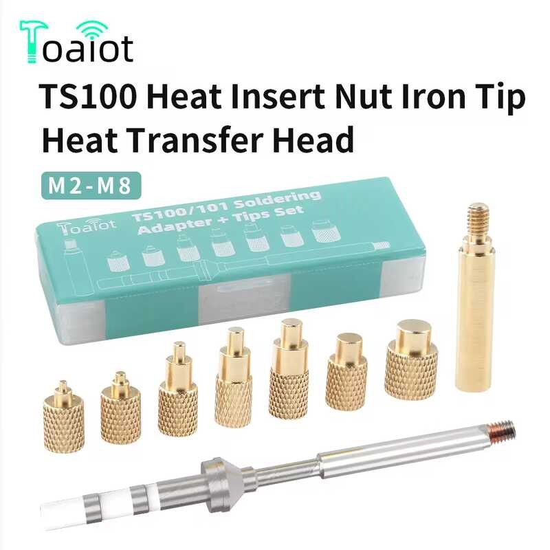 Soldering 100 Heat Iron Tip Internal Thread Head M2-M8 Brass Hot Melt ...