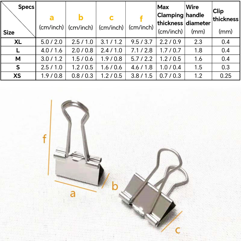 Rust-Resistant SUS304 Stainless Steel Binder Clips Combo Pack for ...