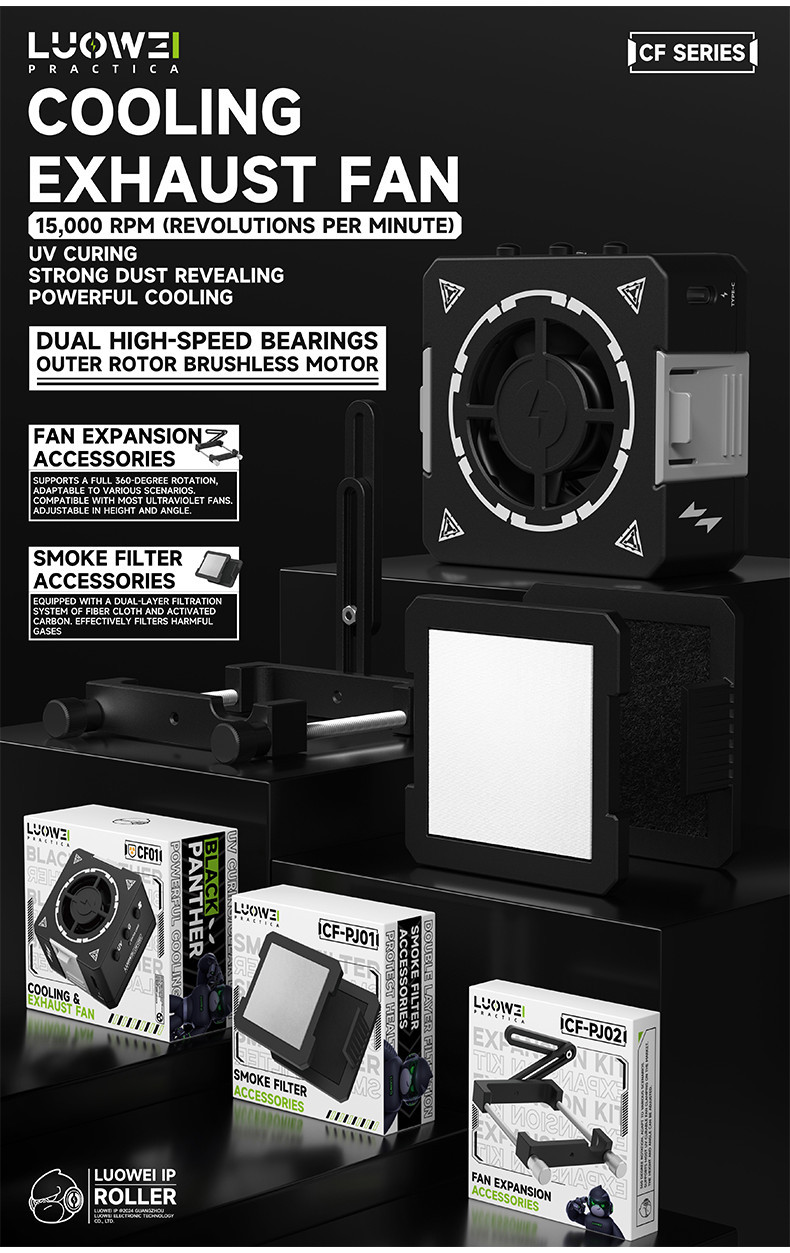 LW-CF01 3-in-1 Microscope Cooler / Smoke Exhaust Fan / UV Curing Lamp With Dust Lamp Beads For ...