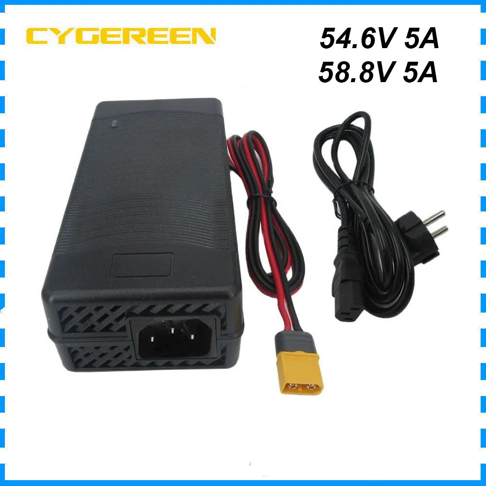 48V 52V 5A Li-Ion Battery Fast Connector 13S 54.6V 14S 58.8V 18650 ...