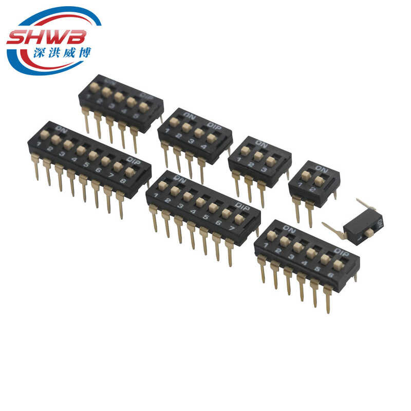 2.54mm pitch direct insertion DIP toggle switch 1/2/3/4/5/6/7/8 ...