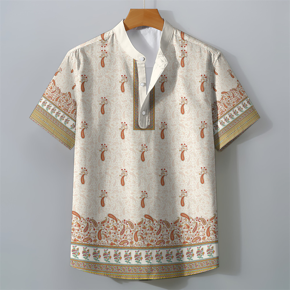 2025 Dashiki Barong Ethnic Stand-up Collar Short-sleeved Top ...