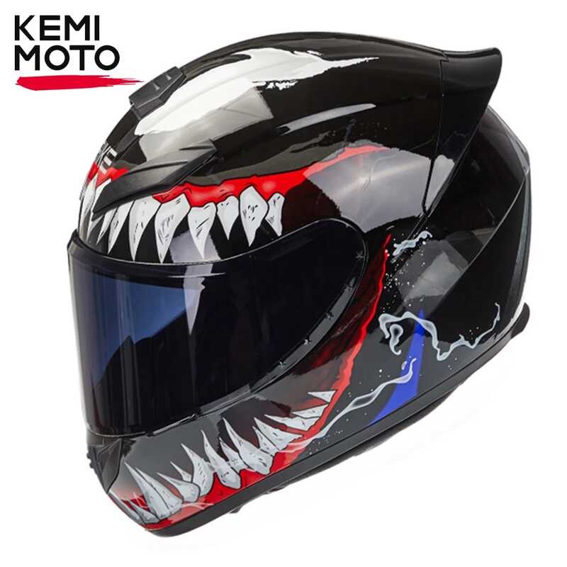 10 Motorcycle 3 Full Face Racing Motocross Helmet Flip Up Moto Adult ...