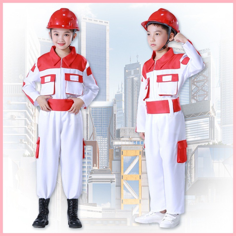 ∏ ⚽︎ ☇ Halloween Worker Engineer Costume for Kids Boys Girls Long ...