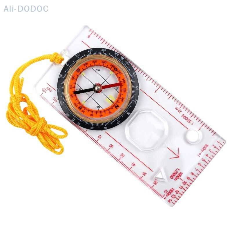 Portable Compass Scale Multifunction Map Ruler With Lanyard For Outdoor ...