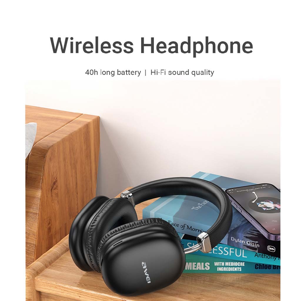 Awei AT8 Wireless Bluetooth Headphone Wired Headset Support TF Card ...