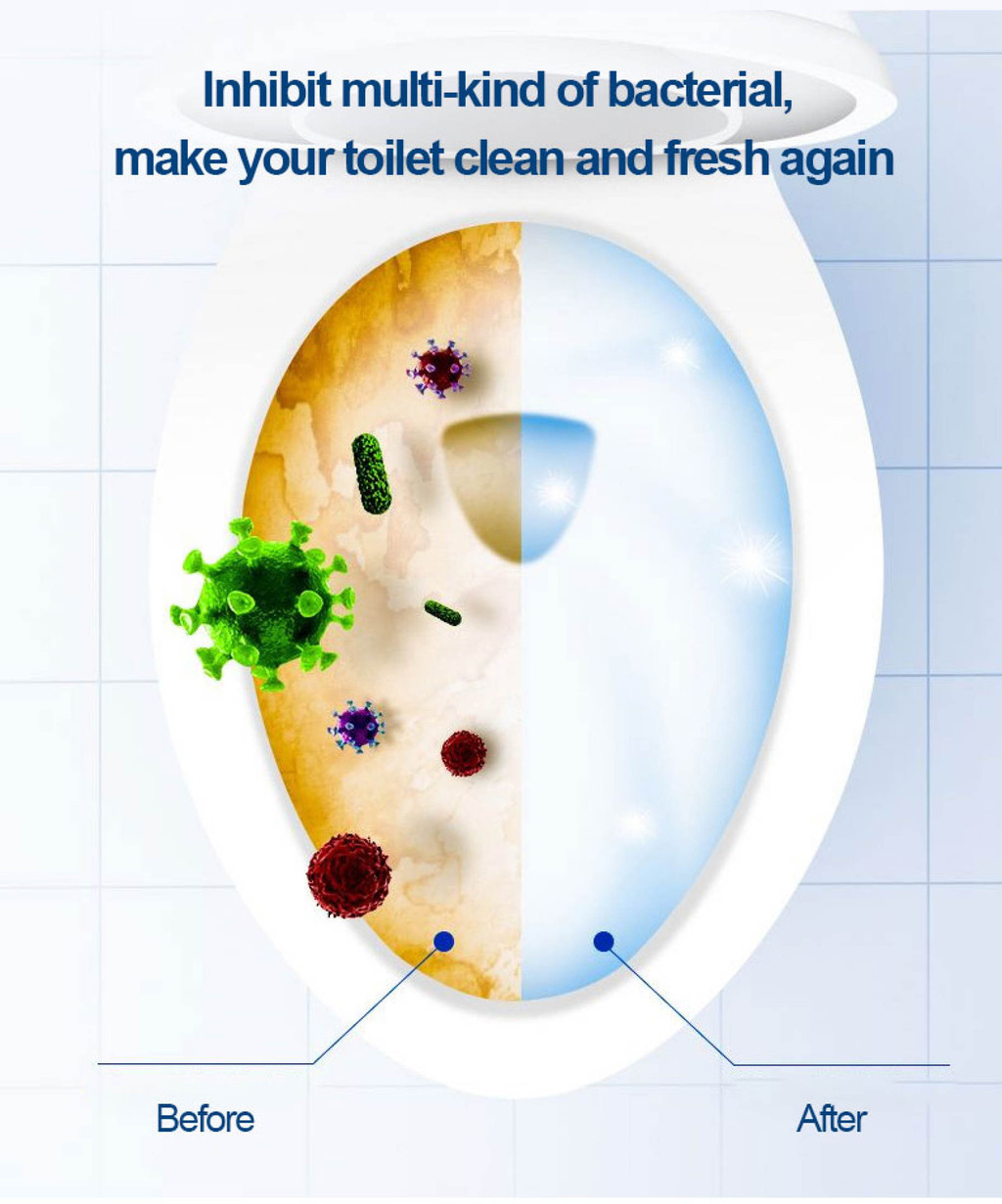 50PCS Automatic Bleach Toilet Bowl Cleaner Stain Remover Blue Tab ...
