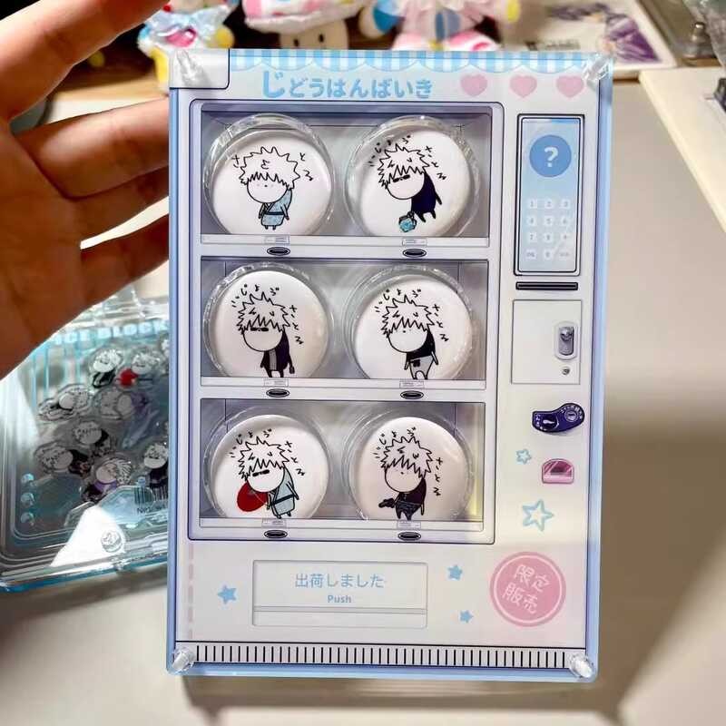 Same model Gojo vending machine 32mm bar badge display acrylic Goku Mei ...