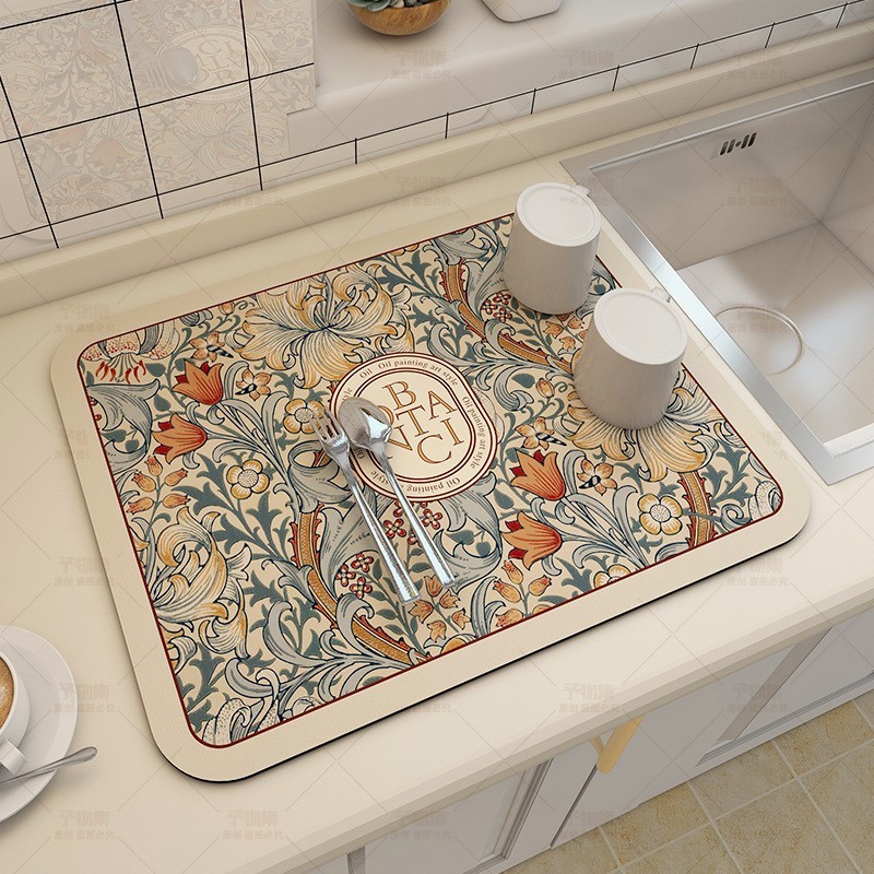Coffee Straw Mat Coffee Machine Drain Pad Kitchen Countertop Absorb ...