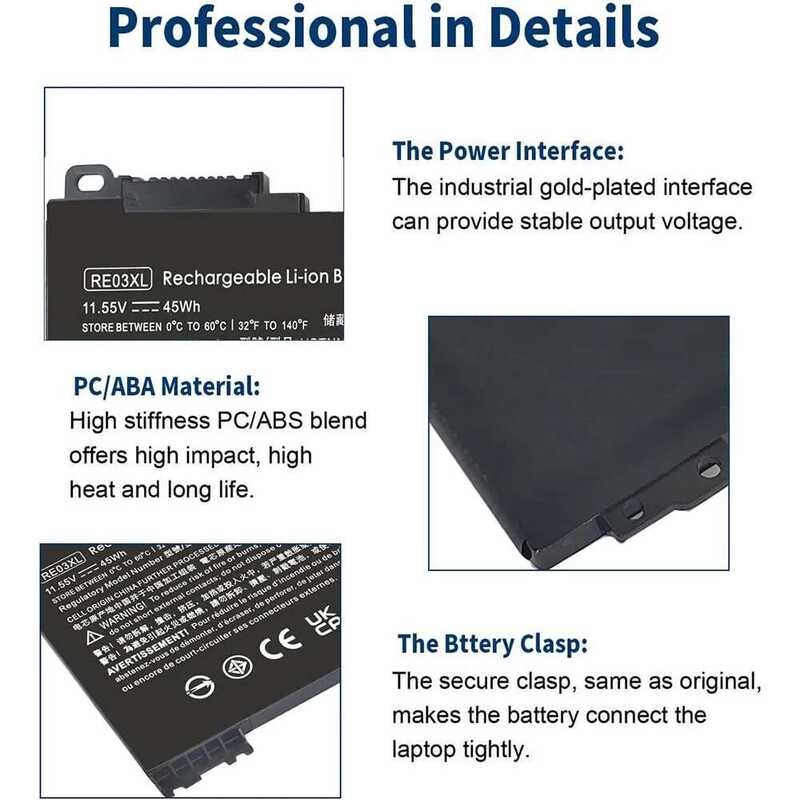 Re03xl 1 L32407-541 L32407-Ac1 Laptop Battery For HP Probook 450 G6 450 ...