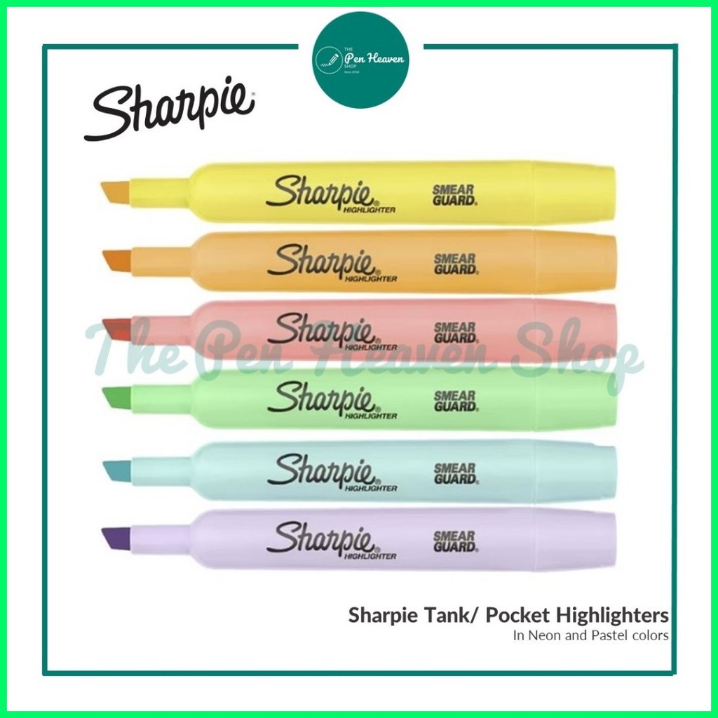 Sharpie Tank/ Pocket Highlighters (Banana Yellow, Neon Colors, Pastel ...
