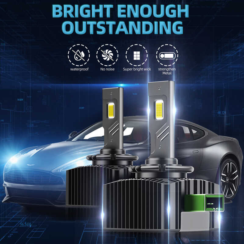 Light Headlight D1s D2s D3s D4s Turbo HID To LED 30000Lm 6500K 300W High Bright Auto Lamp Caus ...