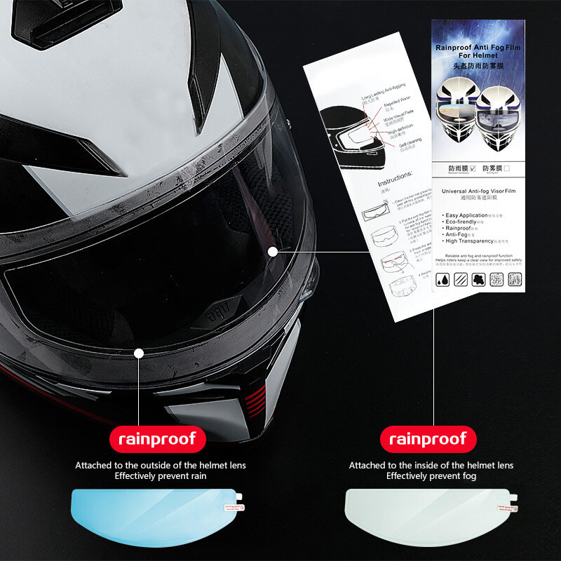 Universal Helmet Clear Anti-Fog Patch Rainproof Anti-fog Film Helmet ...