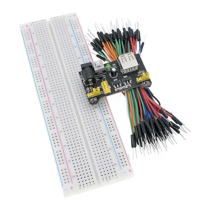 MB102 3.3V/5V Breadboard Power Nodule+MB-102 830 Points Solderless Prototype Bread Board Kit +65 ...