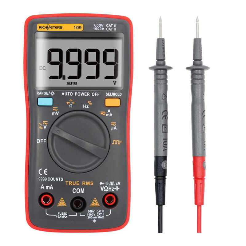 Palm-size RM109 True-RMS Digital Multimeter 9999 counts Square Wave ...
