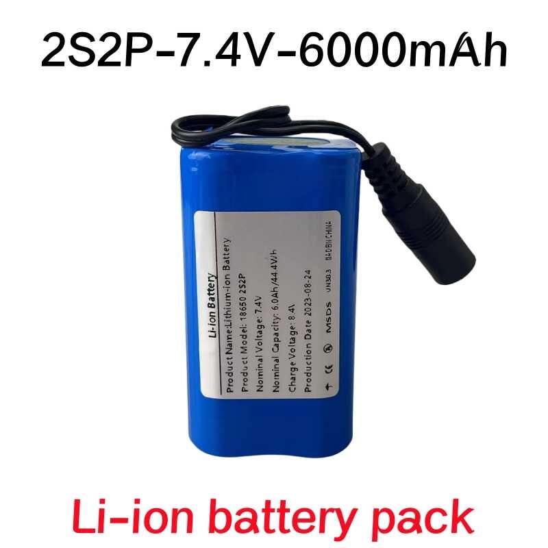 7.4V 2 3 6000Mah 18650-2S2p Lithium Ion Li-Ion Rechargeable Battery ...