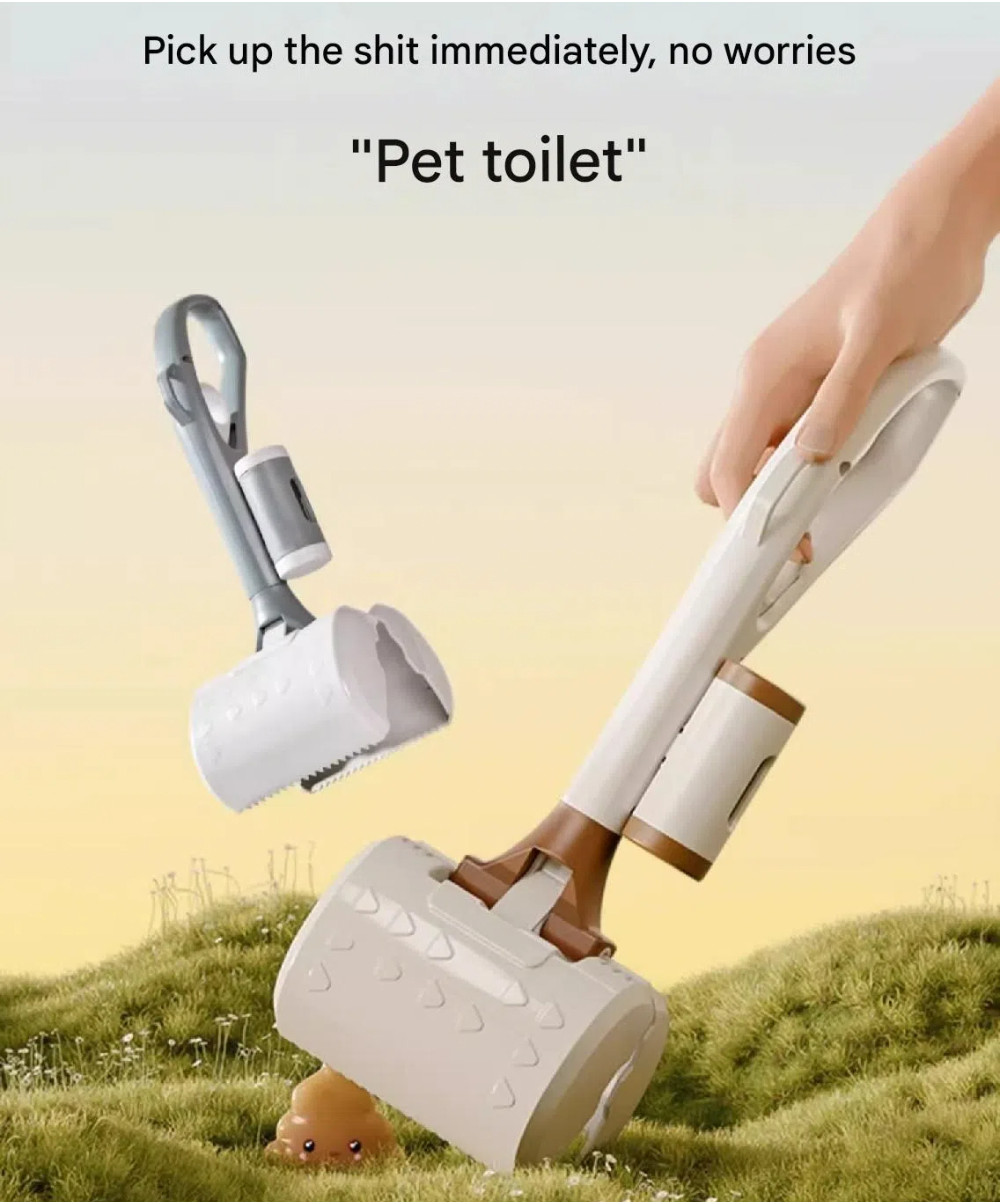 Poop Picker Scooper With Attached Poop Bag Handsfree Pickup Dog Cat ...