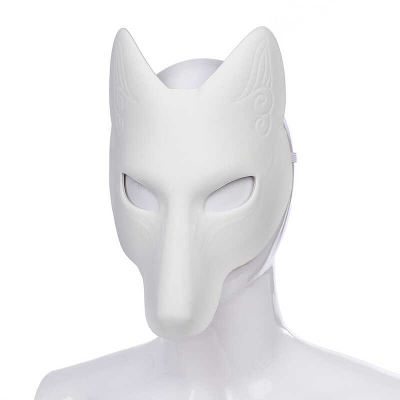 DIY Leather Fox Mask Kabuki Kitsune Masks Japanese Anime Classics For ...