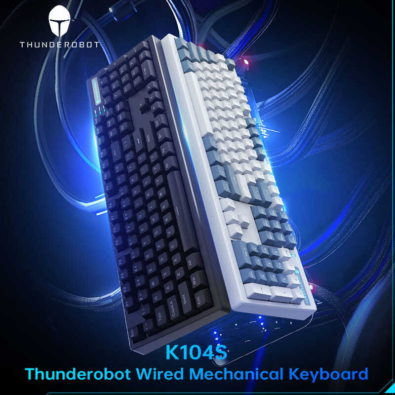 Thunderobot K104s Mechanical Keyboard Full-Size 104 Keys Wired Office ...