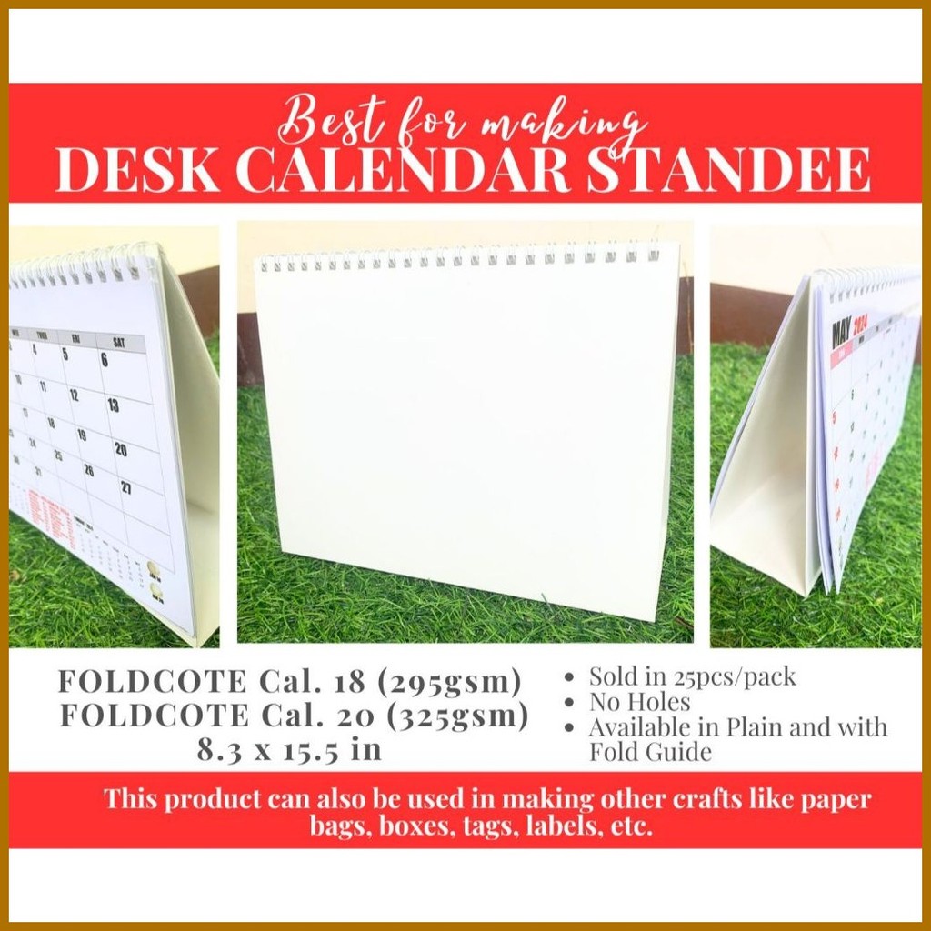 Solid Foldcote #18 Foldcote #20 Calendar Standee with Fold Guide ...