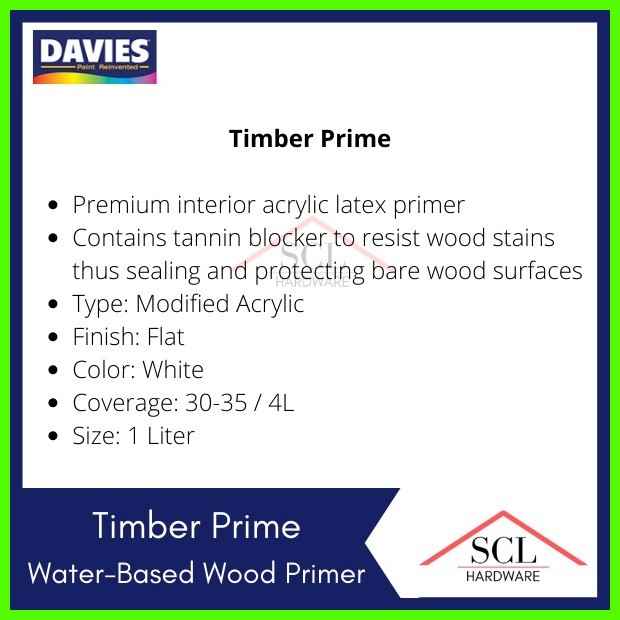 ⚠ DAVIES TimberPrime Water-Based Wood Primer 1 Liter | Shopee Philippines