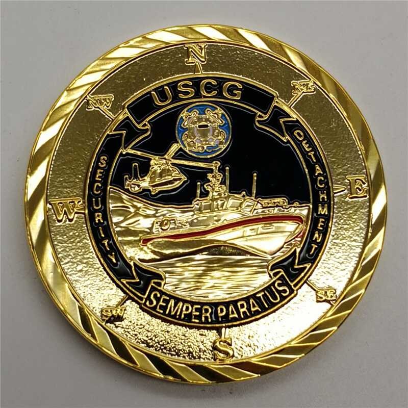 US Honor Emblem, Coast Guard Commemorative Medal, Gold Coin, Collected ...