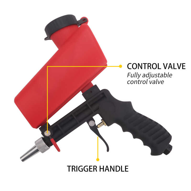 Blaster Sand Kit Portable Gravity Sandb Handheld Pneumatic Anti-Rust Air Sandblaster Gun b blas ...