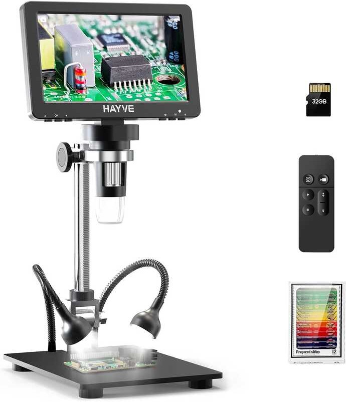 17.8cm) HDMI 7 digital microscope, 1200x coin microscope with IPS ...