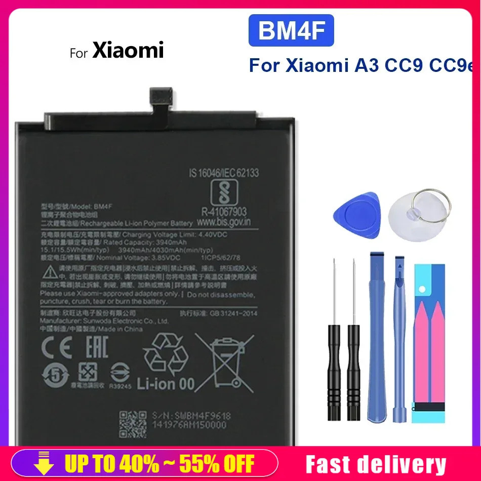 C6 Rechargeable 3 Mobile Batteries 4030Mah Xiao Bm4f For Xiaomi Mi A3 A ...