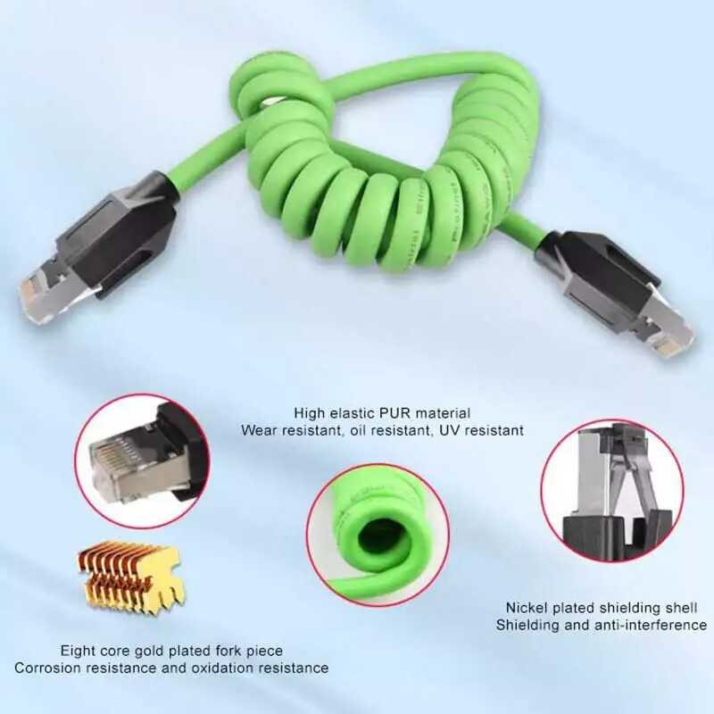 Shielded Double Industrial Cat6 8Pin RJ45 Cable Spring with Kil ...