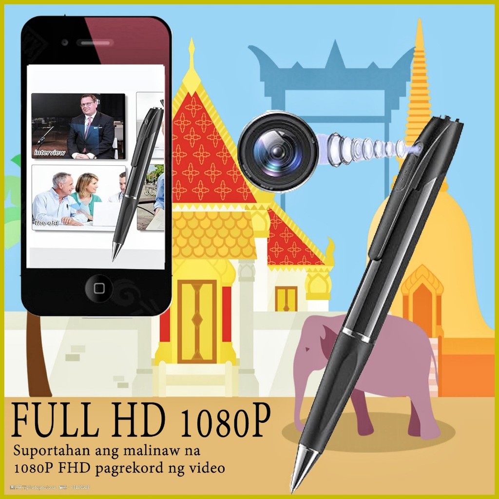 ♠ Mini Camera Pen HD 1080P Portable hidden Camera spy camera Wireless ...