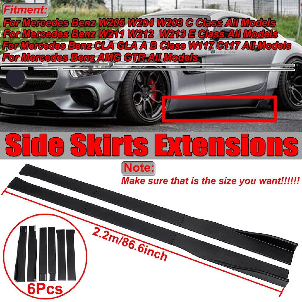 in stock 【High Quality】 allinone 86.6" Matte Side Skirts Extension for ...