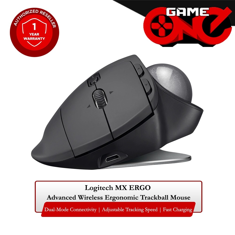 Logitech MX ERGO Advanced Wireless Ergonomic Trackball Mouse | Shopee ...