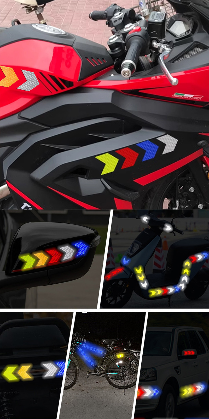 10Pcs Super Bright Reflective Stickers - Car Truck Bumper Reflection ...