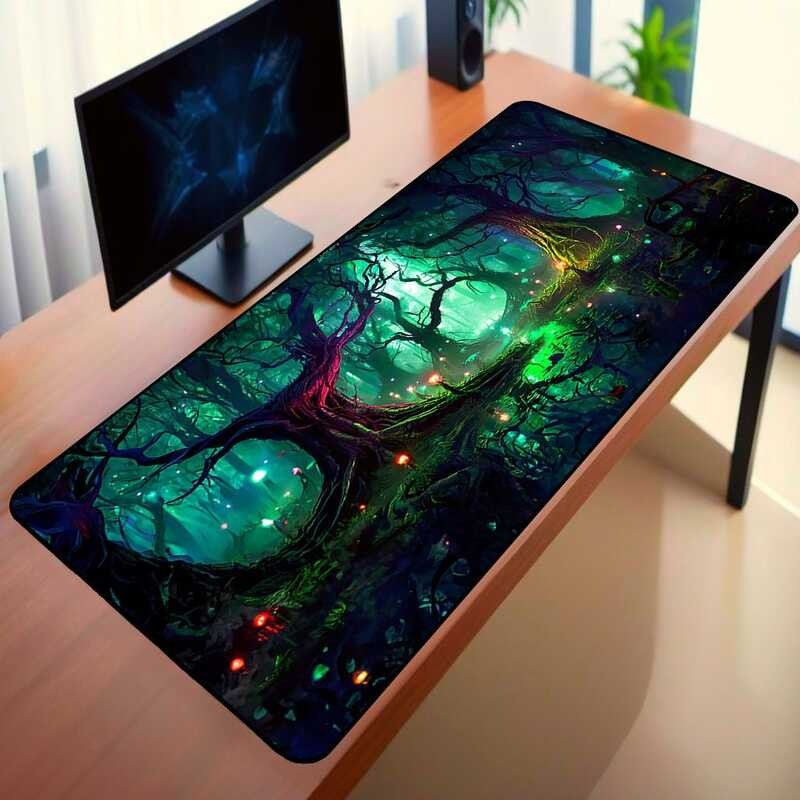 Mystic Forest Mouse Pad, Trippy Desk Mat, Led Gaming Mouse Pad, XXL ...