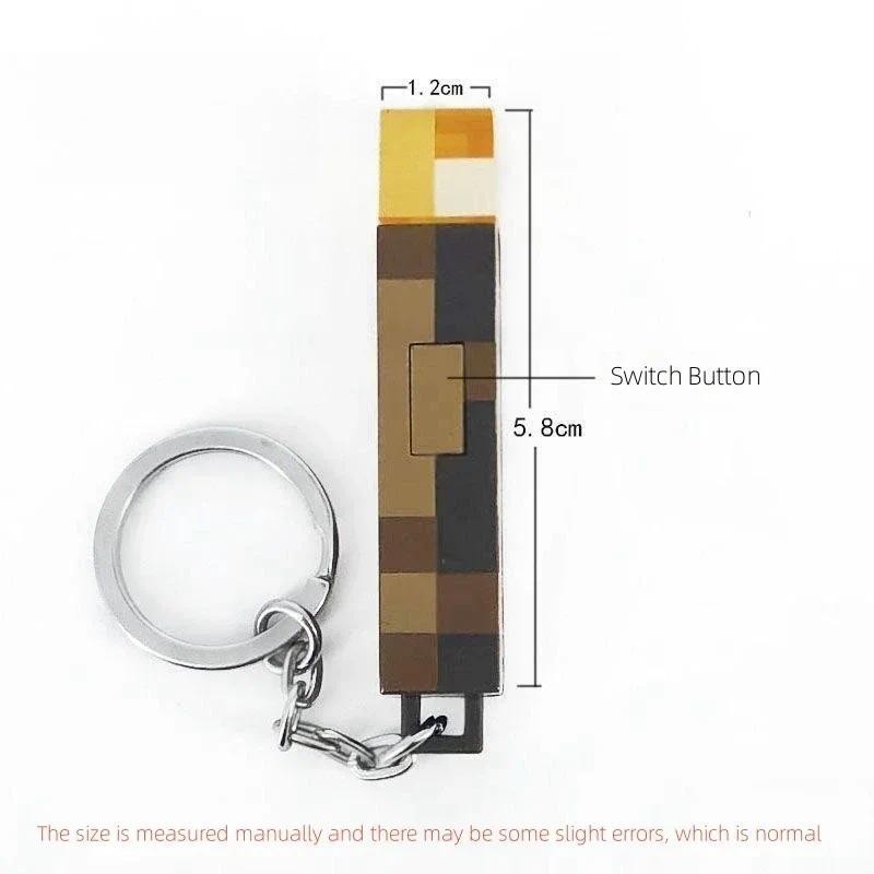 Minecraft Torch Lamp Keychain Pendant Novelty Creative Luminous ...