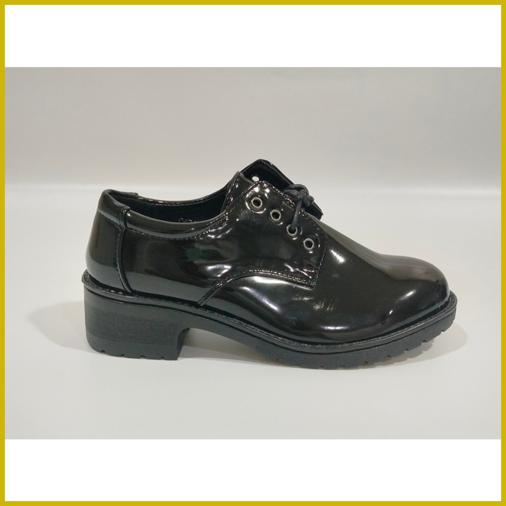 ۩ ⊙ ShoeBest Black Leather Police Shoes for Women " Robin" 47401 ...