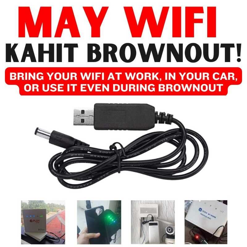 WIFI Modem To Powerbank Connector | 5V 12V-1A Router USB Cable Booster ...