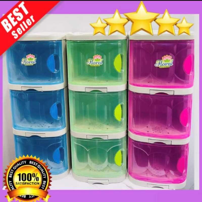 UNIDAS Mini Plastic 3-Layer Cupboard/Sideboard/Kitchen Cabinet/Storage ...