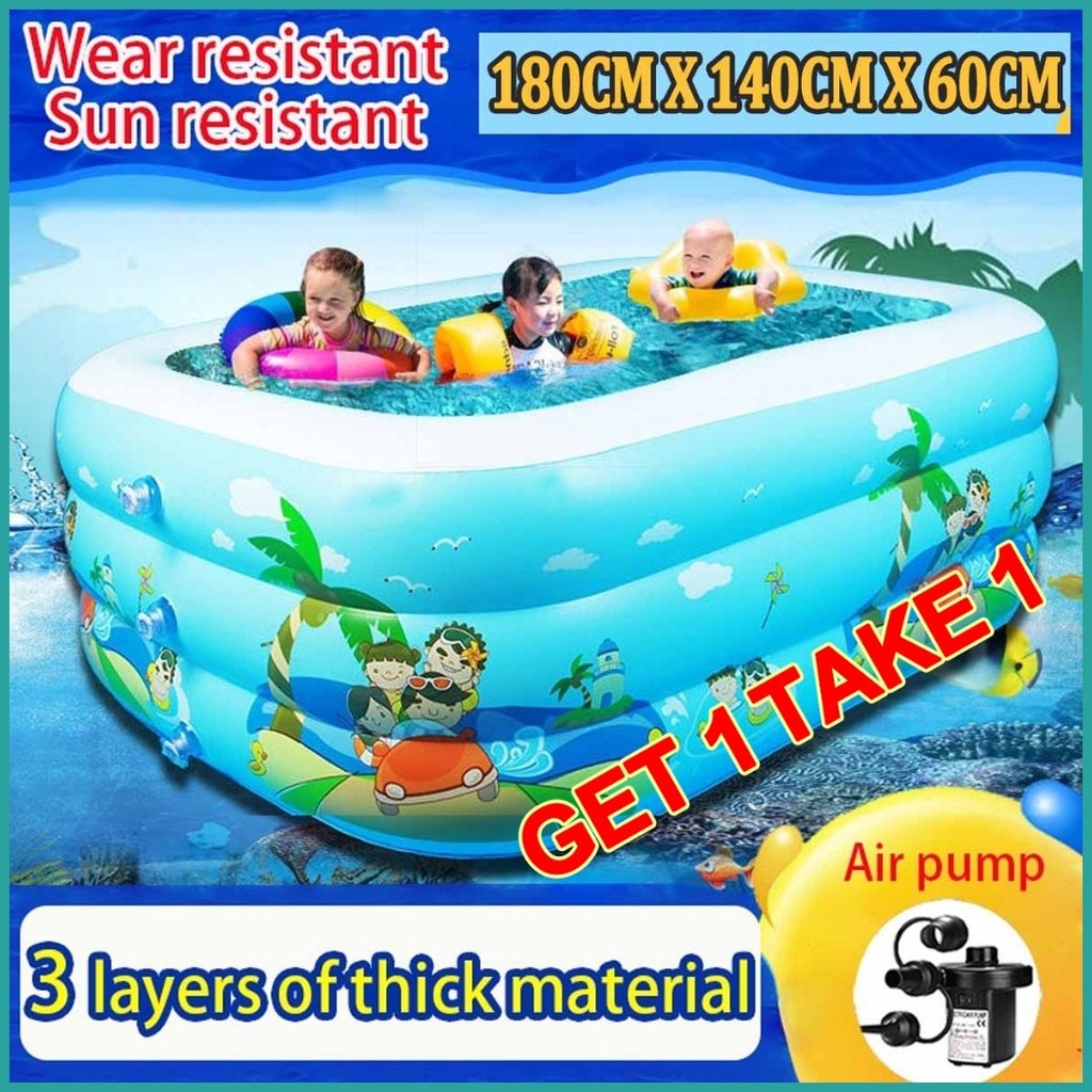 ️ ∨ [COD]Inflatable Intex Swimming Pool Thickened Kids inflated Big ...