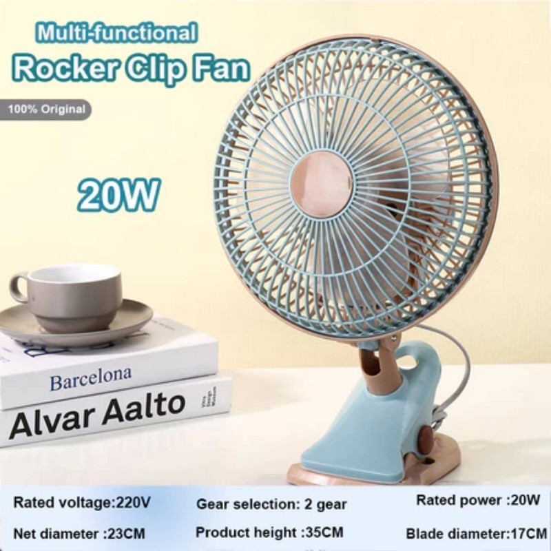 8 Inch Portable Home Desk Clip Fan Shaking Head Mute Mini Electric Fan ...