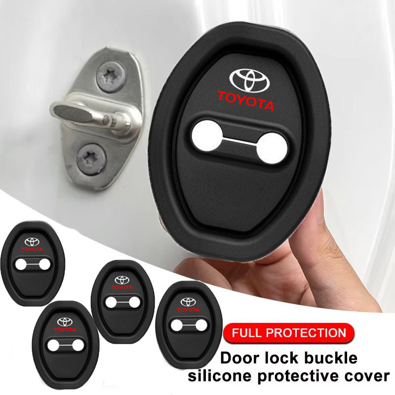 4Pcs Toyota Silicone Car Door Lock Protection Cover Door Lock Shock ...