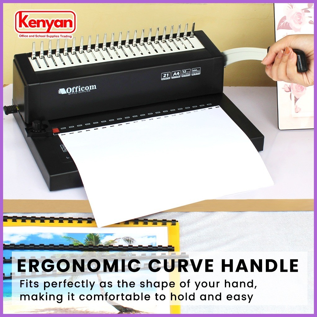 ∇ ☏ Comb Binding Machine C12M A4 size 21 Holes Binder Machine (12sheets ...