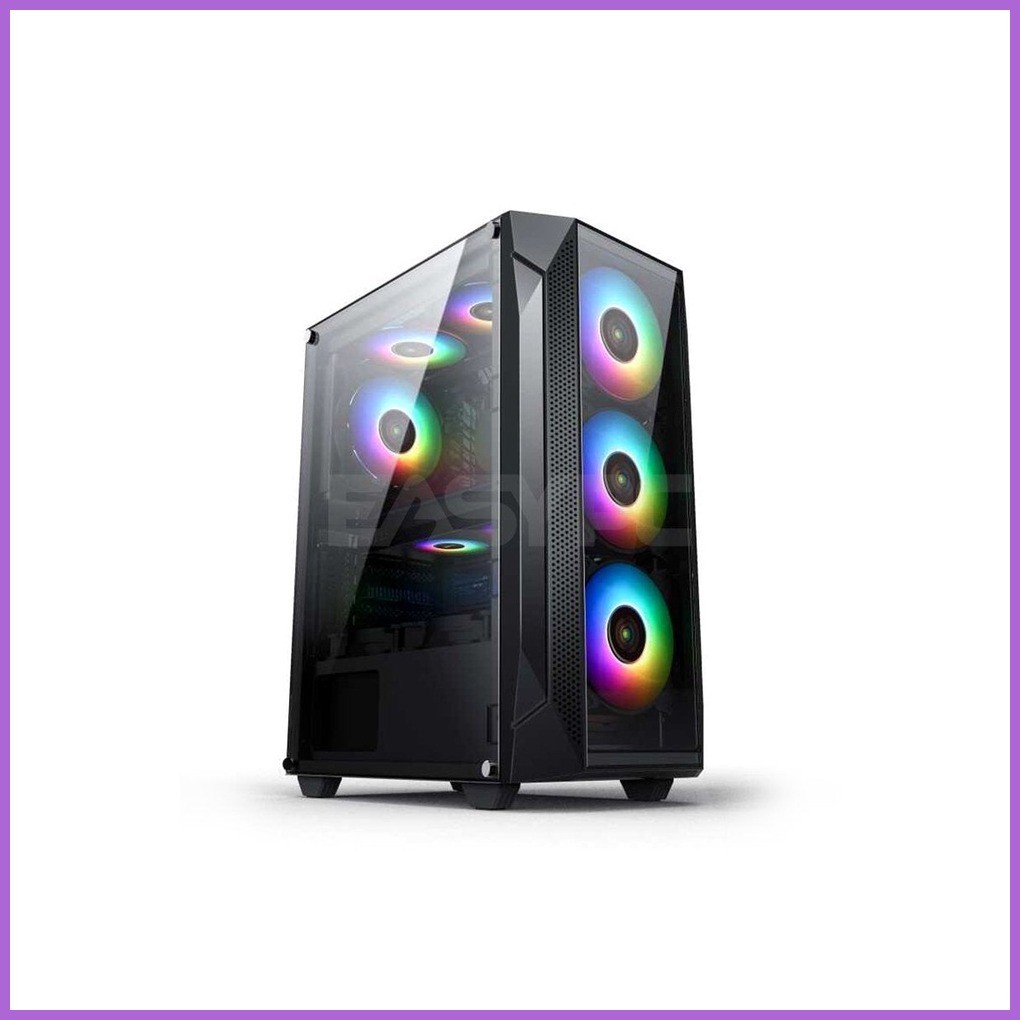 Keytech T1000 Mid Tower Gaming PC Case Black/White, T1000 Mid Tower ...