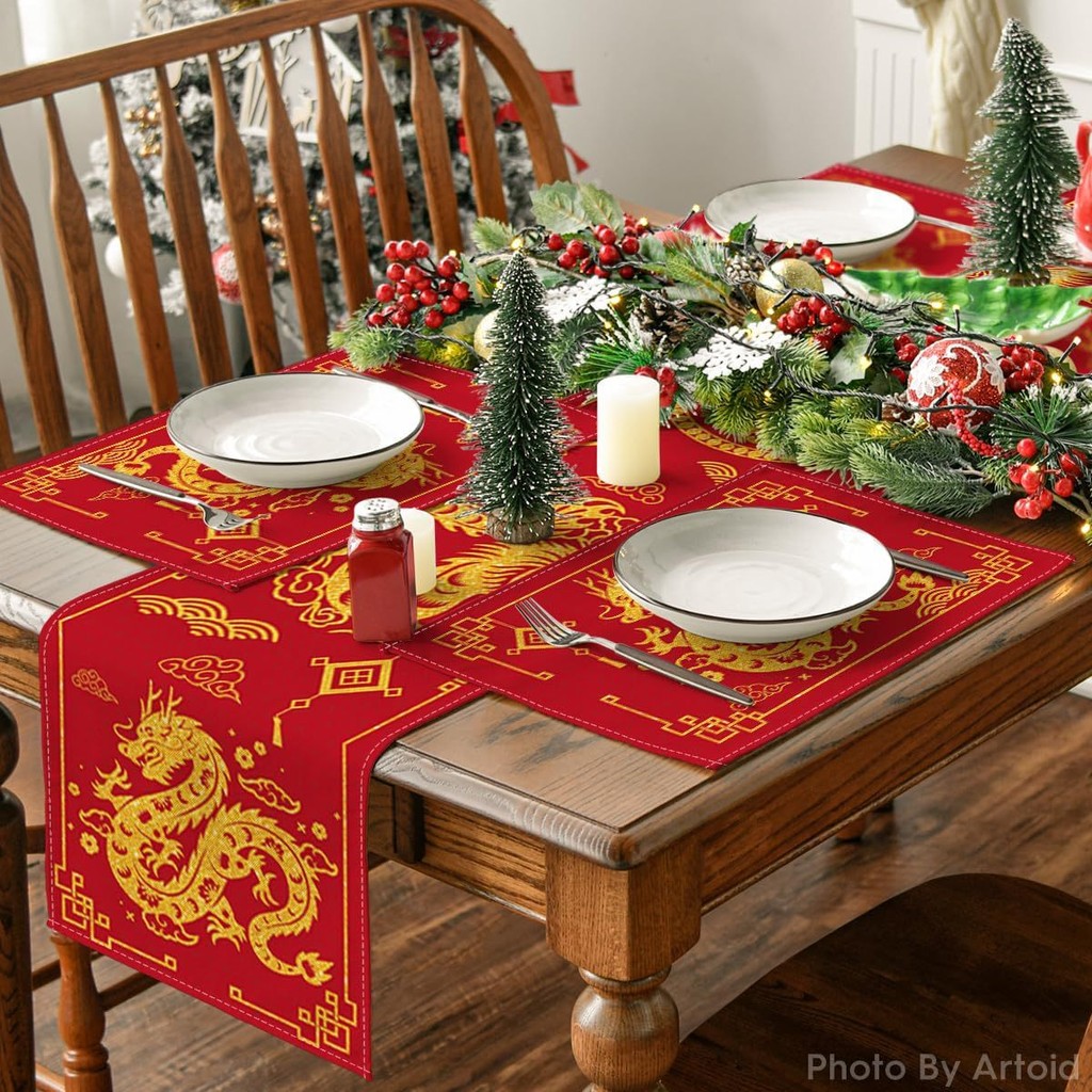 Chinese New Year Table Runner Classic Creative Table Setting for Party ...