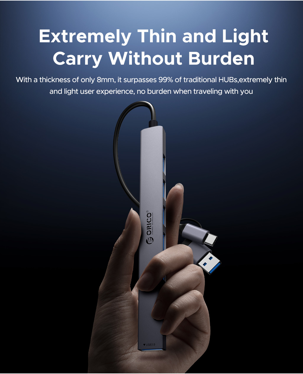 ORICO USB HUB USB A/Type C to USB 3.0 HUB Aluminum USB Splitter OTG ...