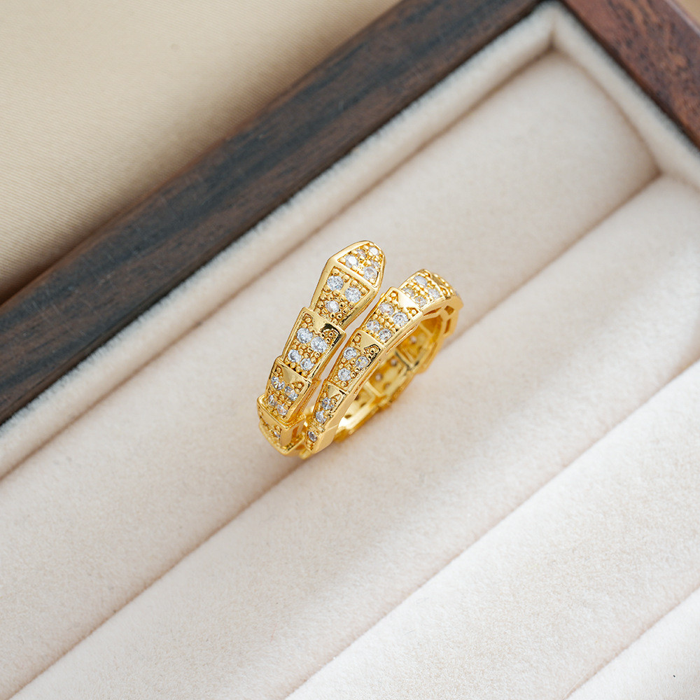 European American Light Luxury Snake-Shaped Snake Bone Ring Female ins ...