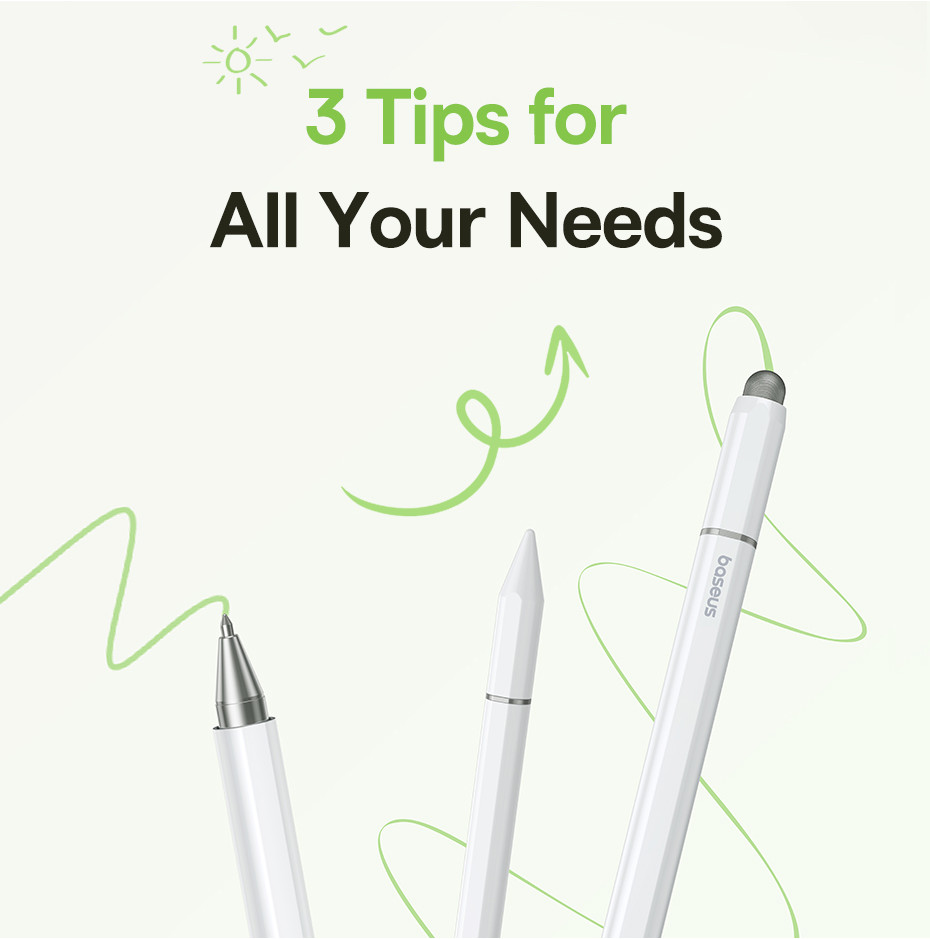Baseus Smooth Writing III 3-in-1 Passive Stylus Point Stylus for Touch ...