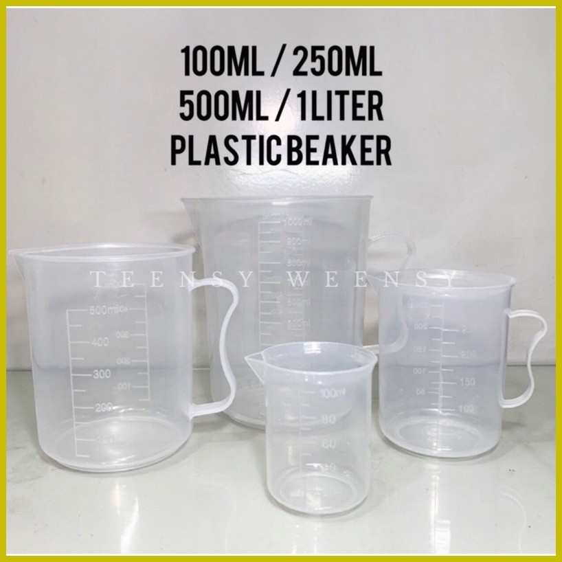 ∆ 100 ml / 250 ml / 500 ml / 1 liter / 2 Liters Plastic Beaker with ...