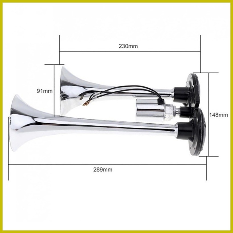 12V 24V 600DB Super Loud Air Horn Dual Trumpet Horn With Compresor For ...